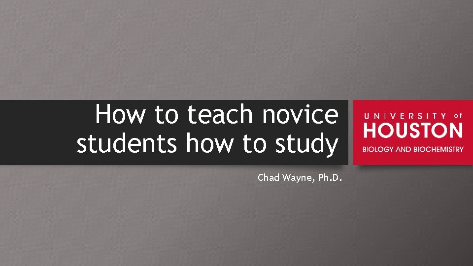 How to teach novice students how to study