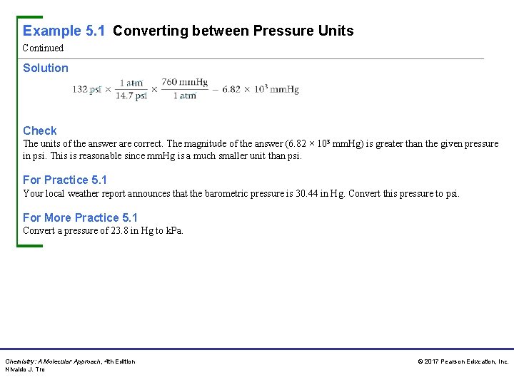 Example 5 1 Converting between Pressure Units A