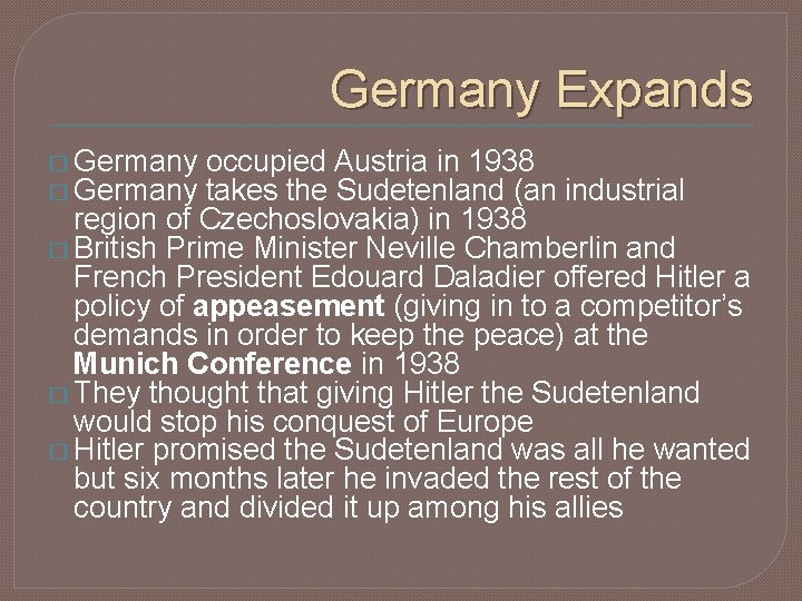 Europe Goes to War Germany Rearms Germany dug