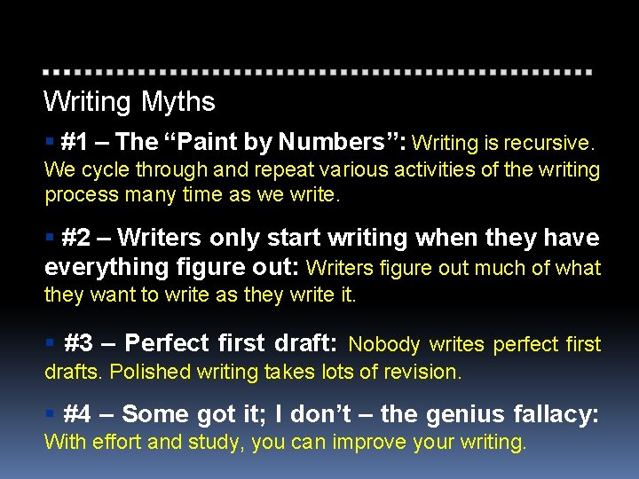 Guide to Academic Writing Writing Myths 1 The