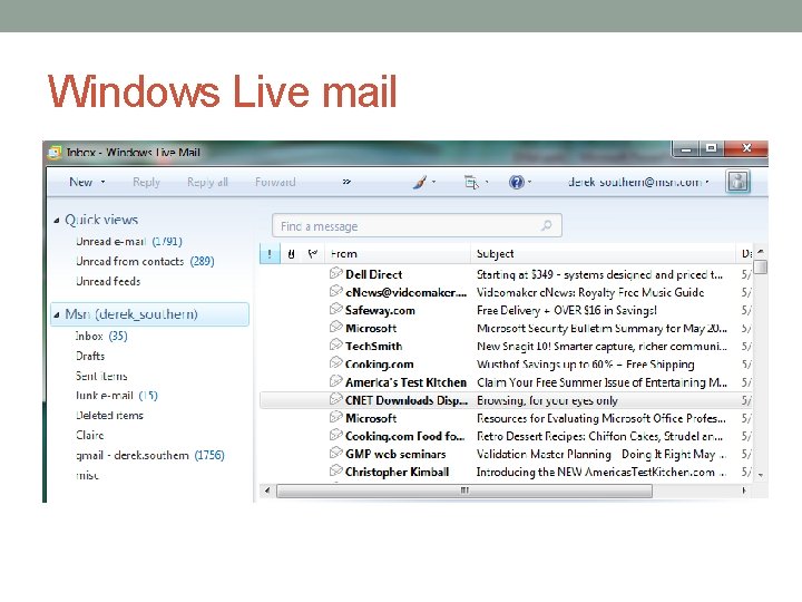 EMAIL A Presentation by Derek Southern May 20