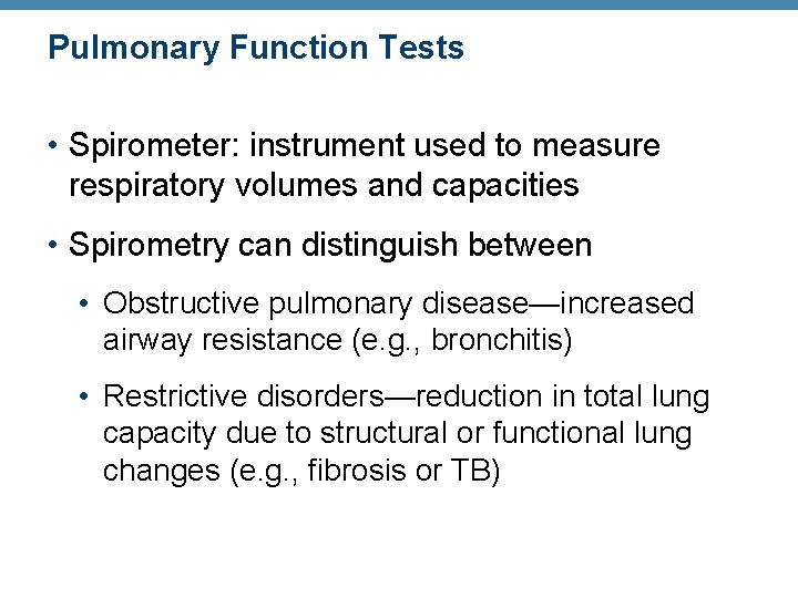 Pulmonary Function Tests Spirometer instrument used to measure