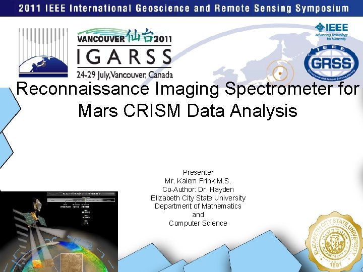Reconnaissance Imaging Spectrometer for Mars CRISM Data Analysis