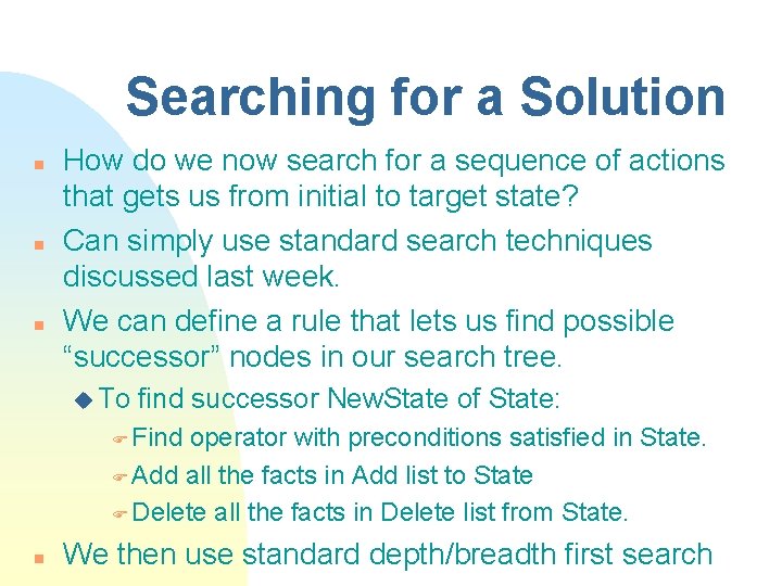 Artificial Intelligence Planning Lecture 8 Problems with state
