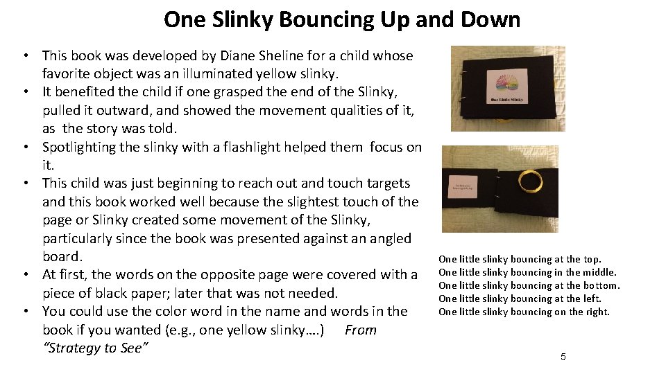 Ideas for Materials from www strategytosee and book