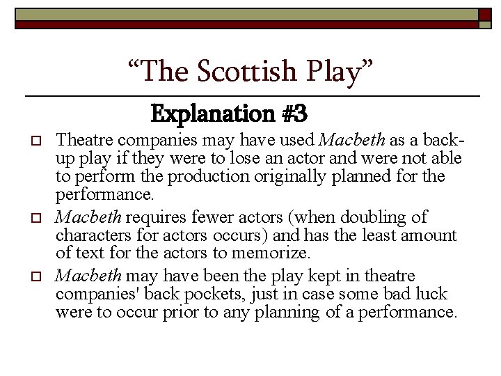 Macbeth An Introduction Macbeth An Introduction o o