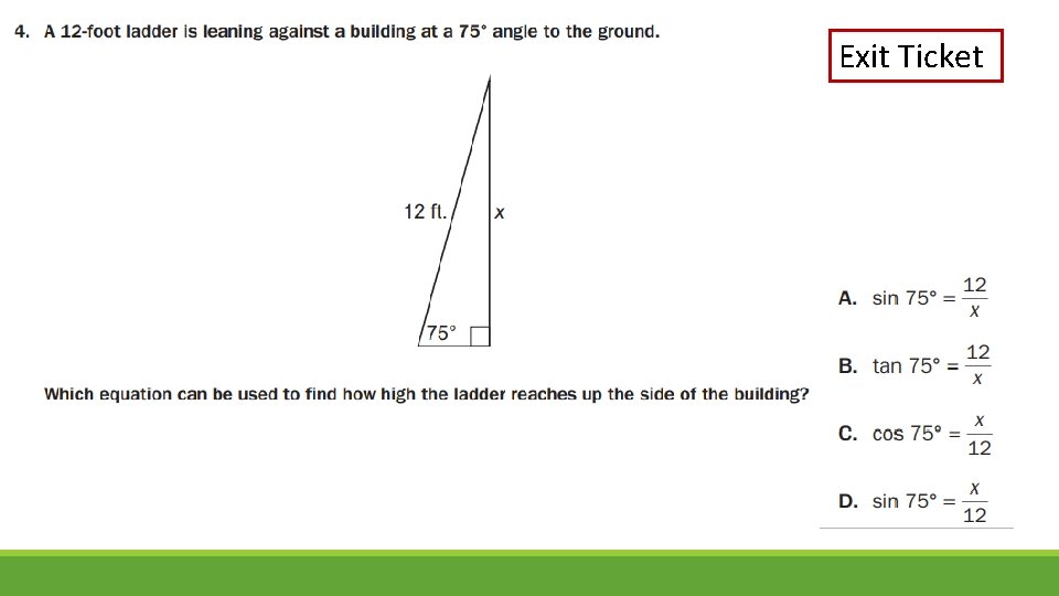 Unit 3 Right Triangle Trigonometry DAY 3 APPLICATIONS