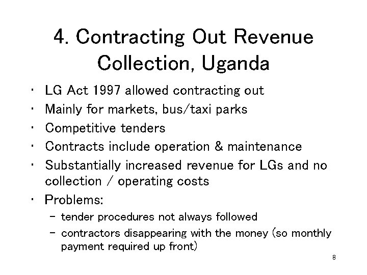 Increasing Local Revenue Nick Devas International Development Department