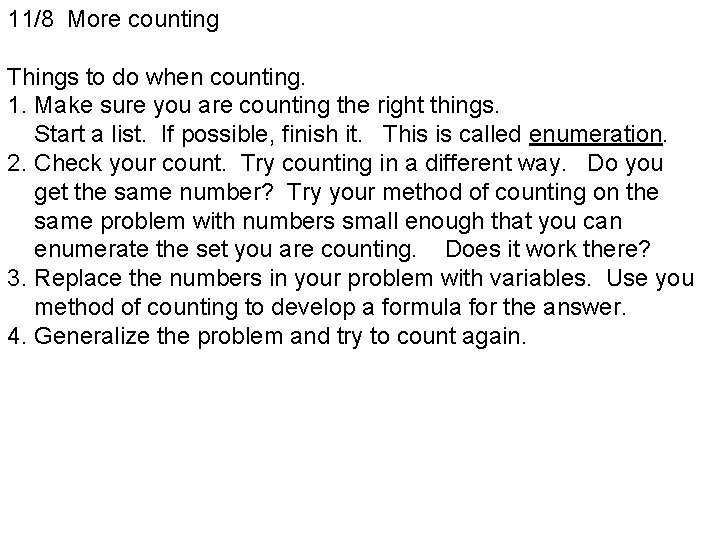 118 More counting Things to do when counting