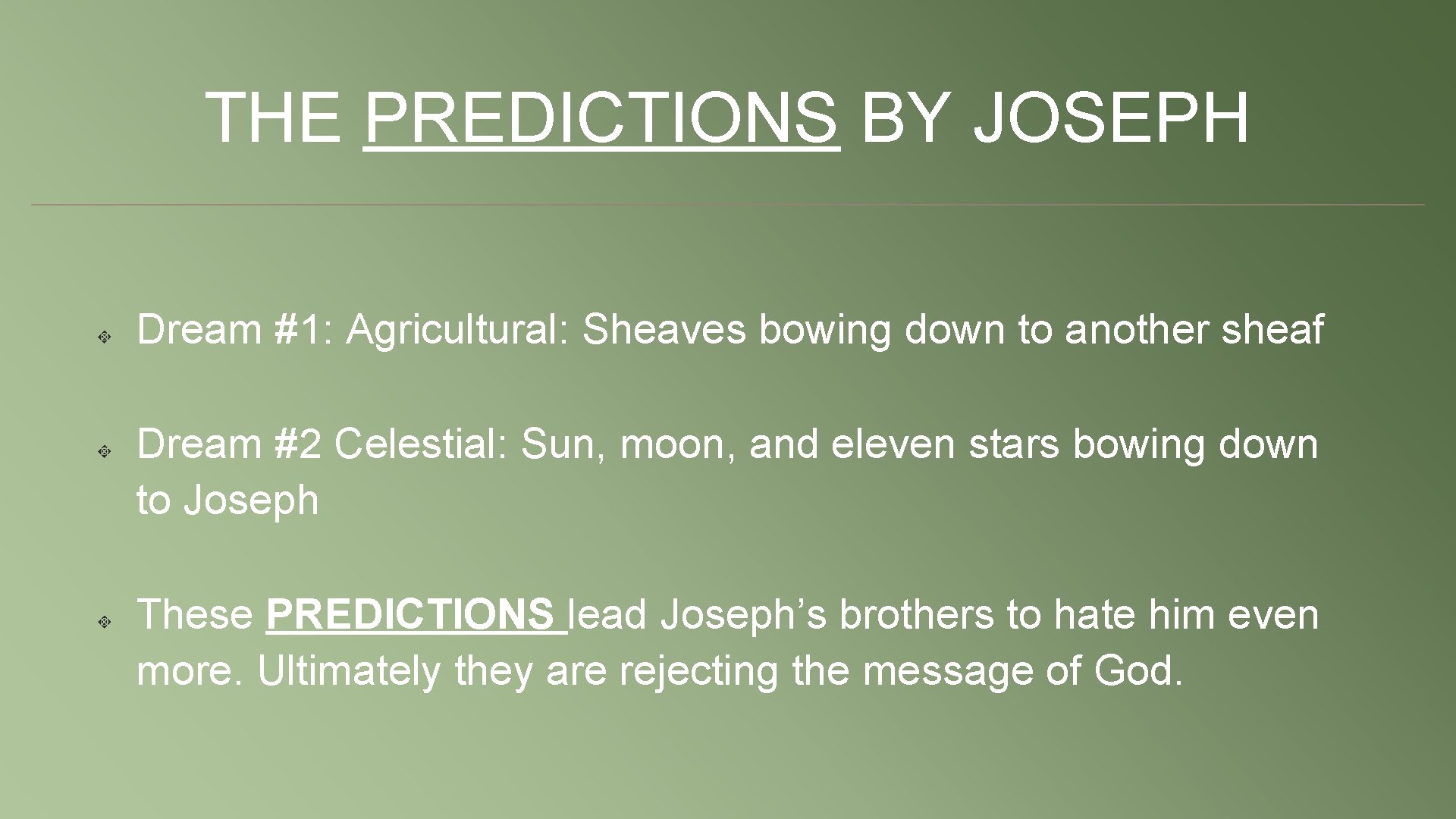 JOSEPH JACOBS FAVORITE GODS FAVOR Genesis 37 THE