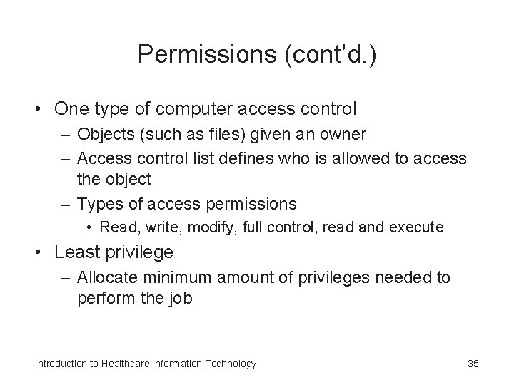 Introduction to Healthcare Information Technology Chapter Seven Basic