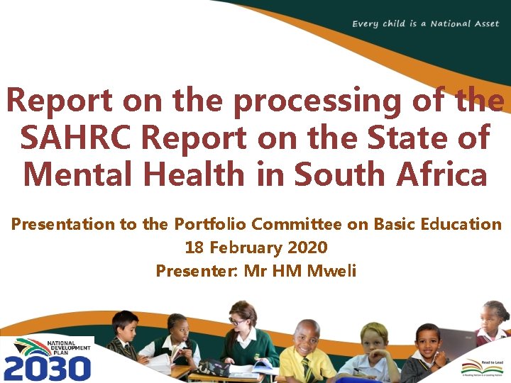 Report on the processing of the SAHRC Report