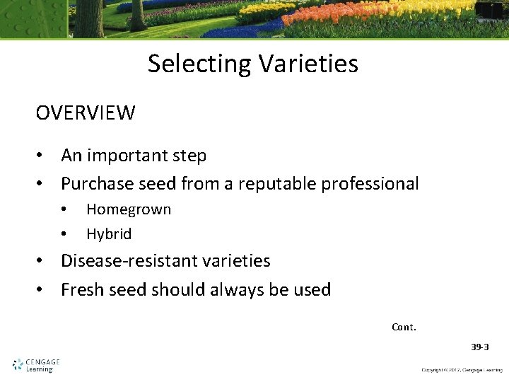 Unit 39 Planting the Vegetable Garden 39 1