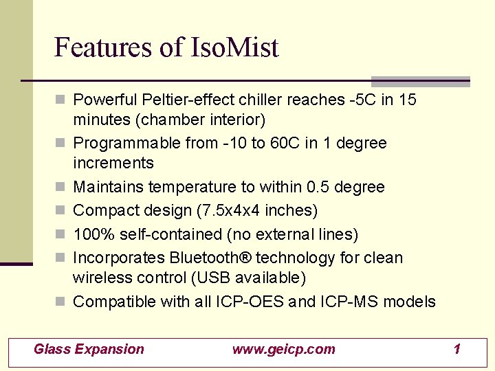 A Programmable Universal Temperature Controlled Spray Chamber for