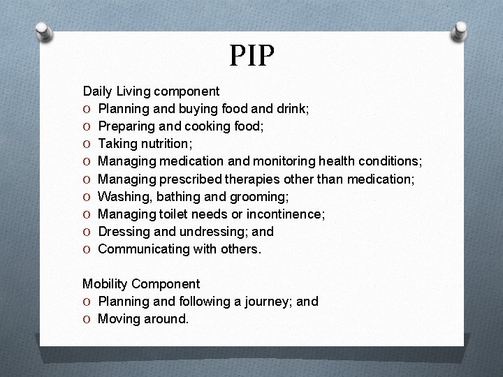 PIP Personal Independence Payment The abolition of DLA