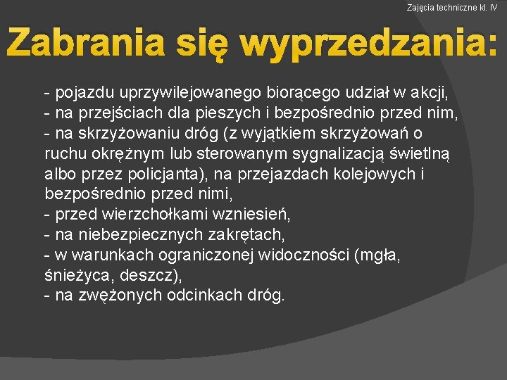 BUDOWA I OBSUGA ROWERU MANEWRY OMIJANIE WYPRZEDZANIE Zajcia