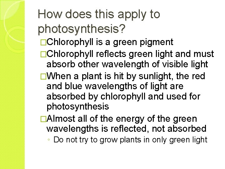 Photosynthesis IB topic 3 8 page 83 What