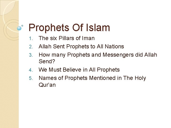 Prophets Of Islam 1 2 3 4 5