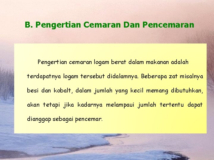 LOGAM BERAT PADA MAKANAN Oleh Z A E