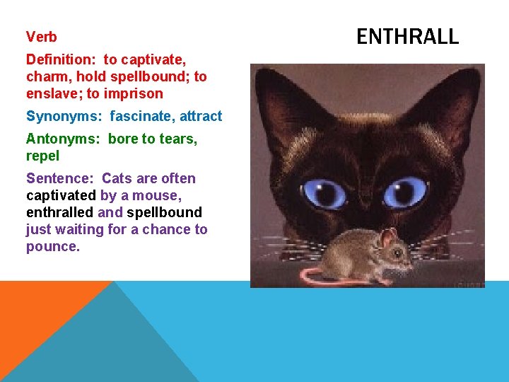UNIT 12 LEVEL F Verb Definition to clear