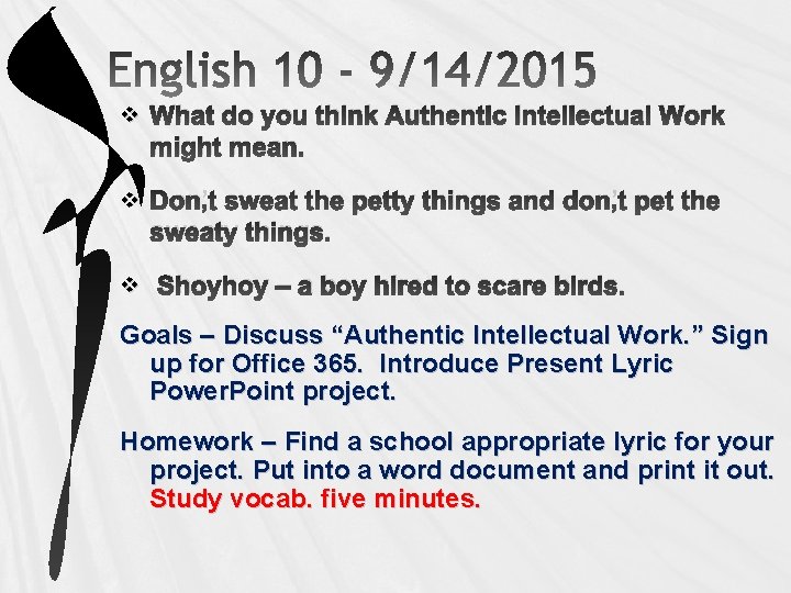 v What do you think Authentic Intellectual Work