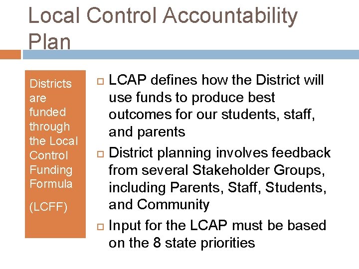 Local Control Accountability Plan 2015 2016 Local Control