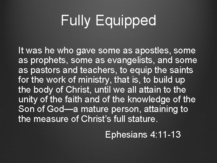 Fully Equipped 2 Timothy 1 3 7 Fully