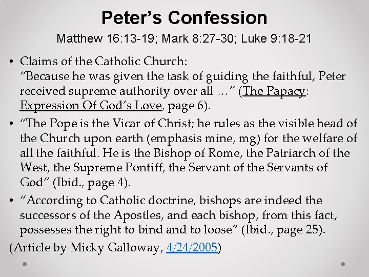 The Life of Jesus Christ Lesson 11 In