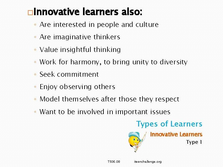 Learning Styles Teen Challenge Teacher Training Conference by