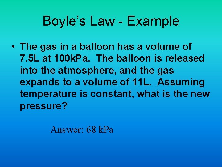 Chapter 5 Gases Barometer The tube is sealed