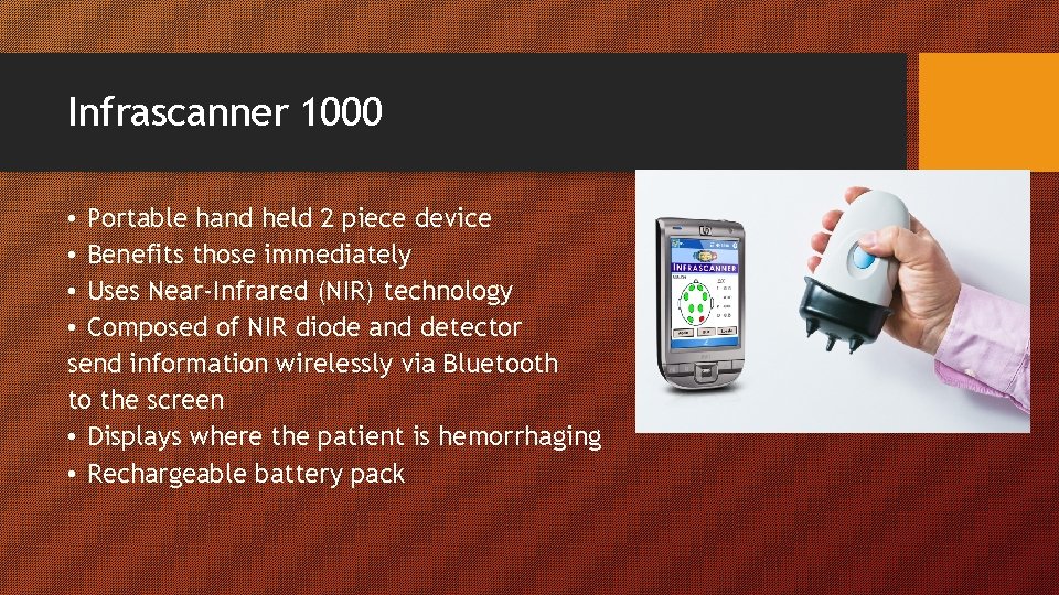 Infrascanner Harry Martin Problem being solved Detecting intracranial