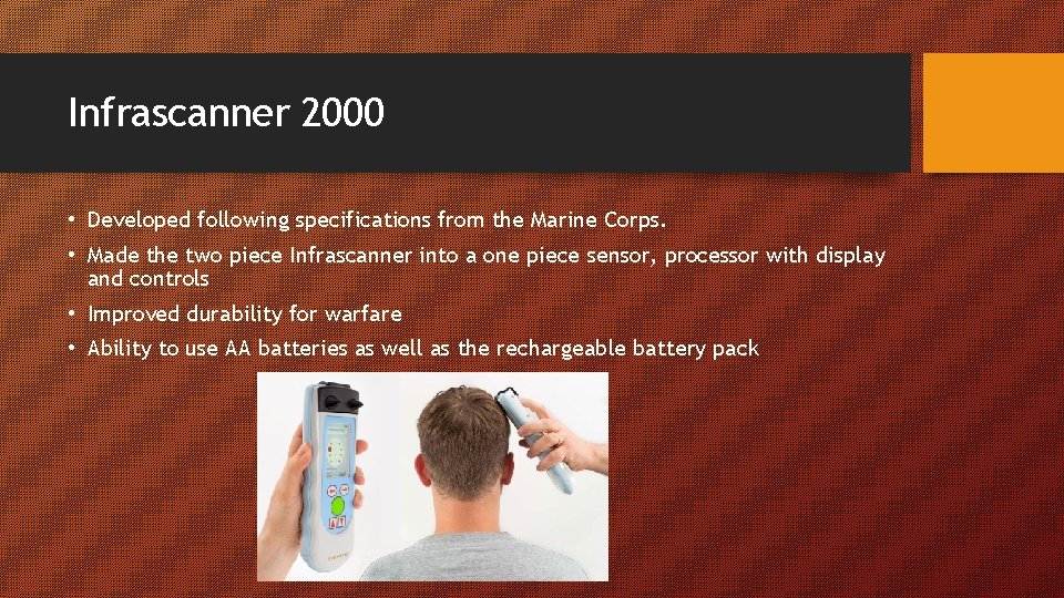 Infrascanner Harry Martin Problem being solved Detecting intracranial
