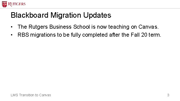 LMS Transition to Canvas Project Update September 17