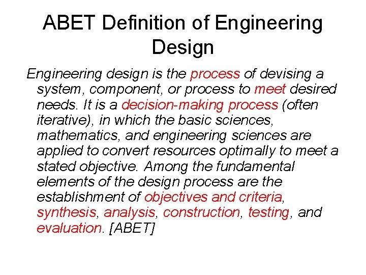 Engineering Design Process updated 8302010 SENIOR DESIGN PROJECT