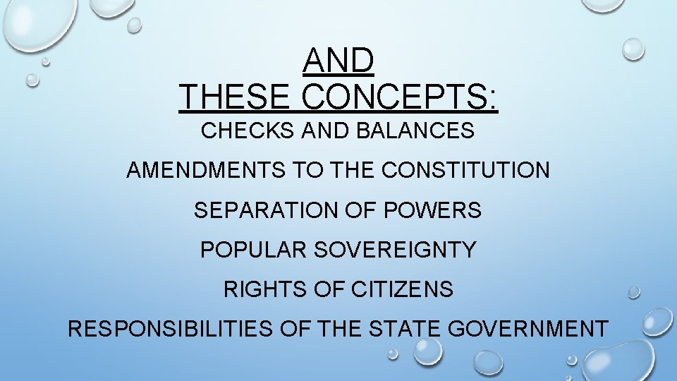 UNIT 4 TEST REVIEW A CONSTITUTION FOR THE