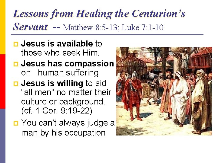 The Miracles of Jesus Lesson 11 Healing the