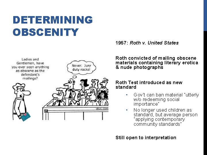 Sup OBSCENITY LIMITS TO THE FREEDOM OF SPEECH
