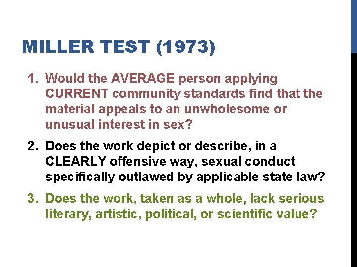 Sup OBSCENITY LIMITS TO THE FREEDOM OF SPEECH