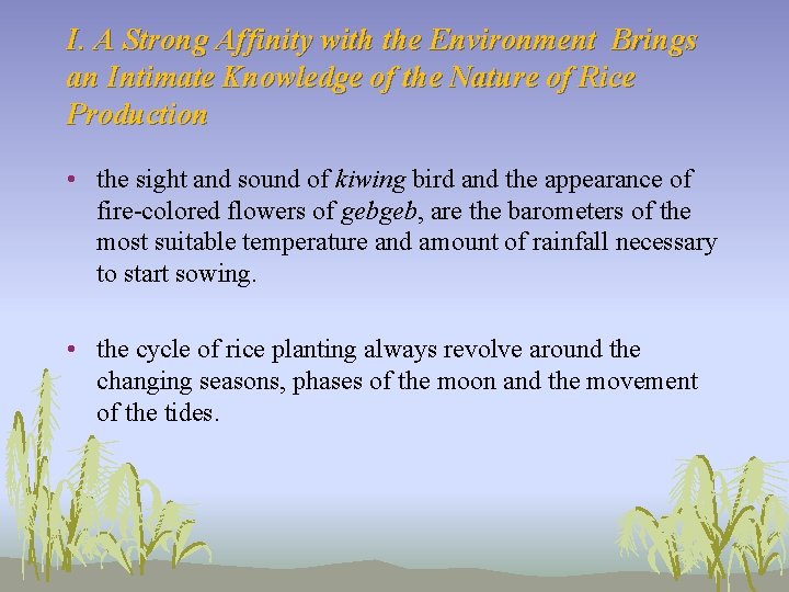 The Ethos of Rice behind the Traditional Culture