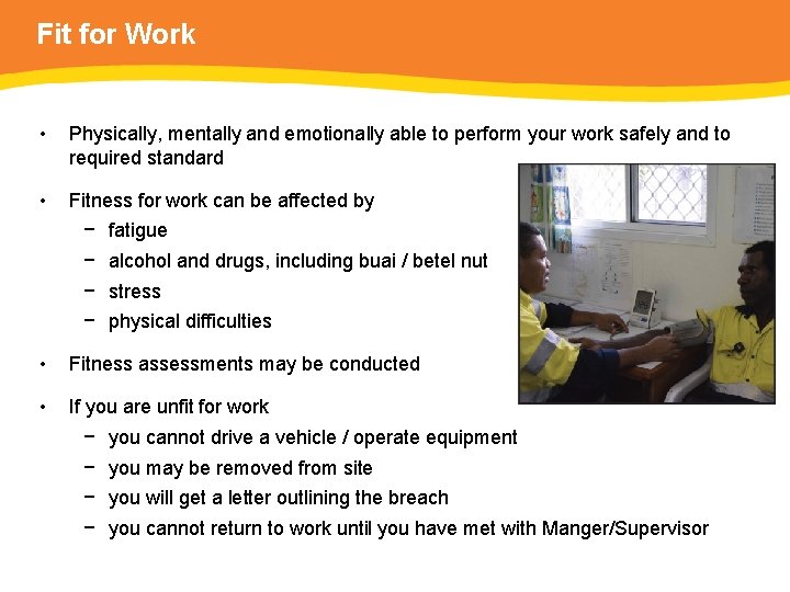 Driver Fitness for Work Awareness Package Mobile Plant