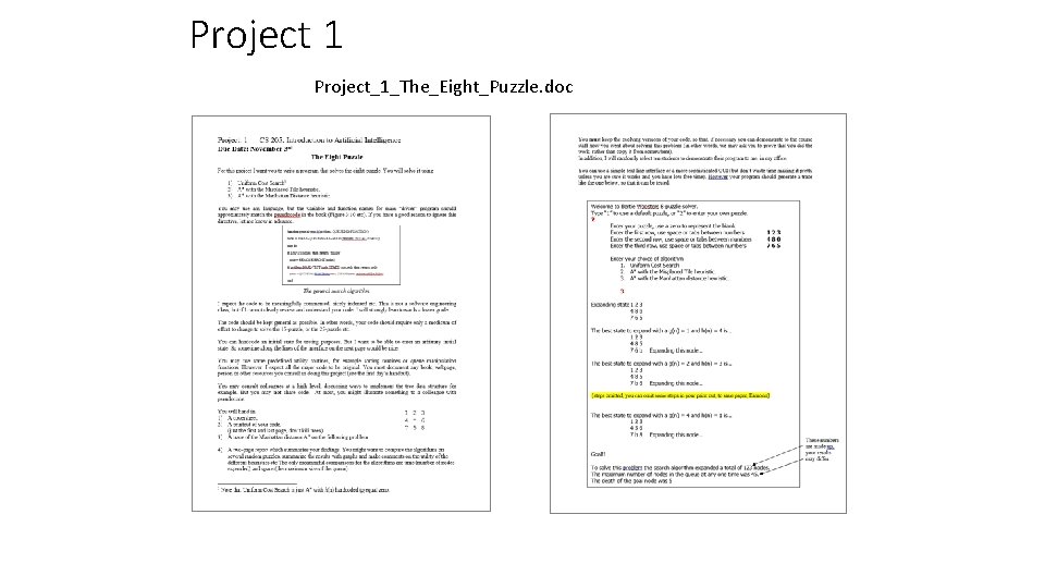 Project 1 Project1TheEightPuzzle doc Read the project handout