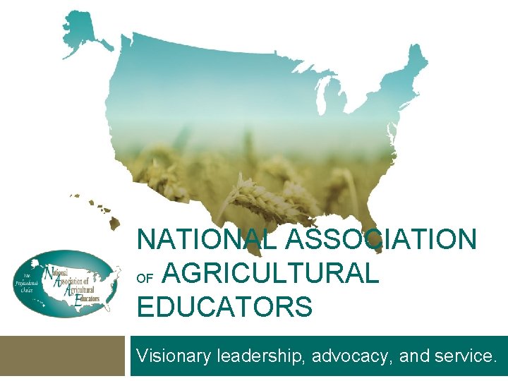 NATIONAL ASSOCIATION OF AGRICULTURAL EDUCATORS Visionary leadership ...