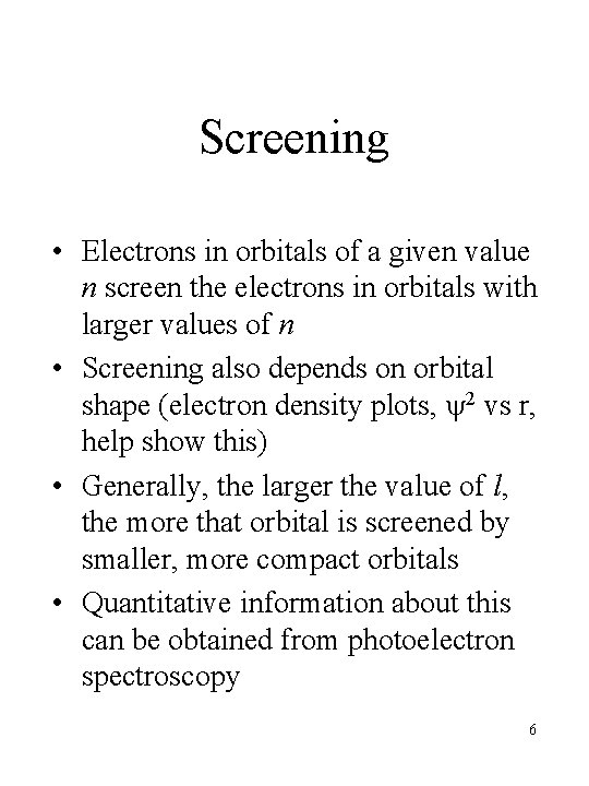 Chapter 7 Atomic Energies and Periodicity Department of