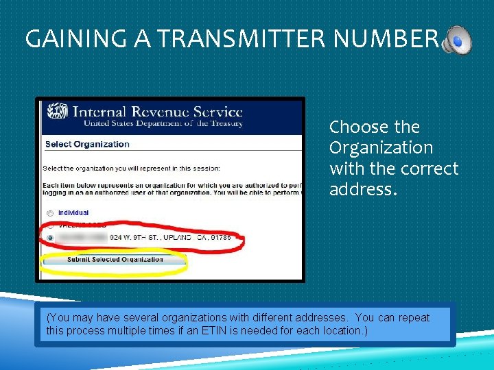 GAINING A TRANSMITTER NUMBER ETIN Taxware Systems Inc
