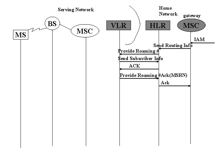 Home Network Serving Network BS MS MSC VLR