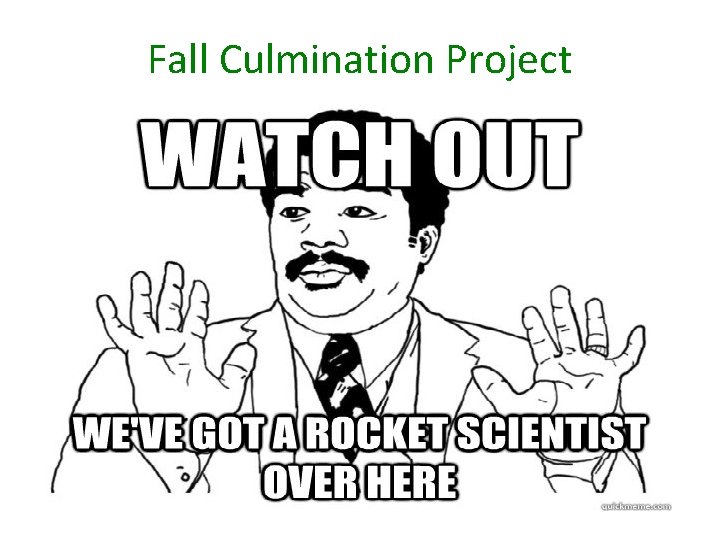 Fall Culmination Project What do the components look