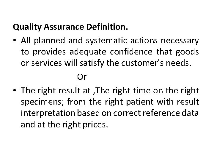 Chapter Ten Quality assurance in Public health Microbiology