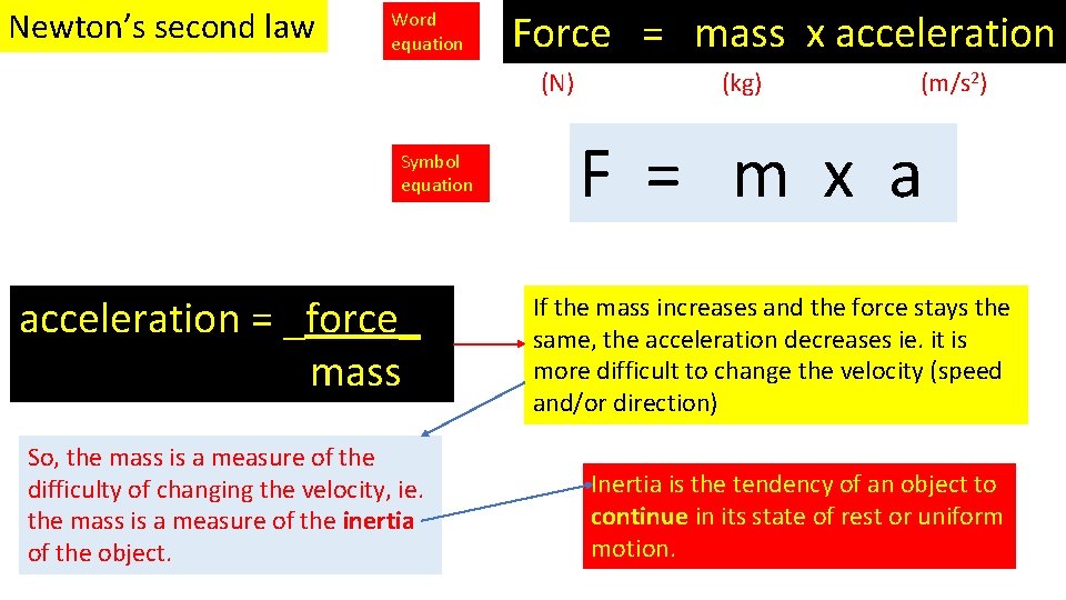 Physics bridging task 3 b Newtons second law