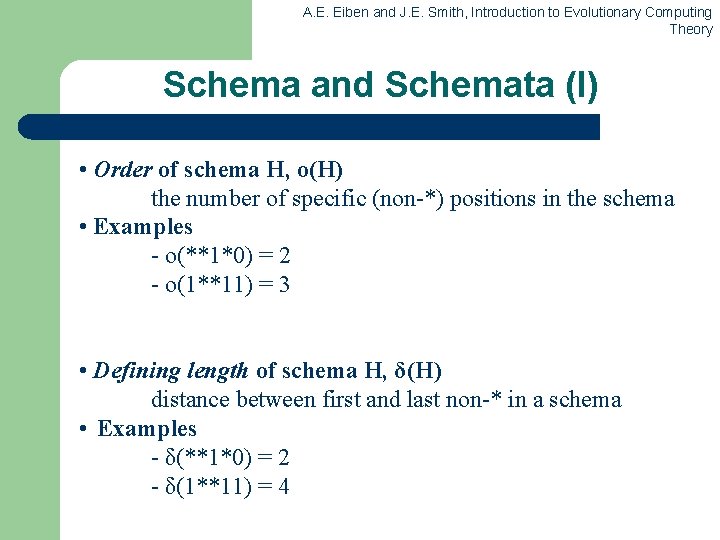 Schemata Theory Chapter 11 A E Eiben and