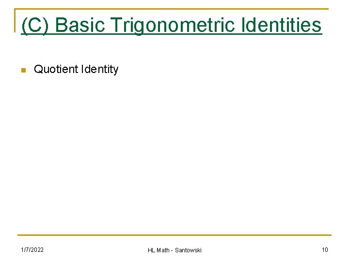 Lesson 24 Working with Trigonometric Identities IB Math
